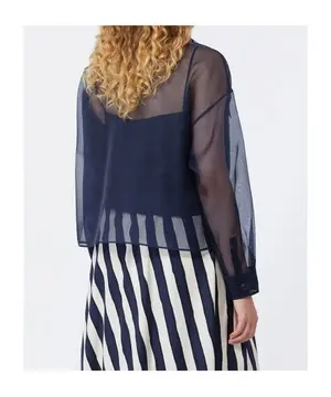 Max Mara Sheer Layered Shirt - Blue