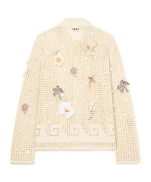 Alanui Where The Waves Begins" Crochet Shirt With Embellishments - Sand