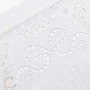 SELF-PORTRAIT Embroidered Lace-up Cropped Top