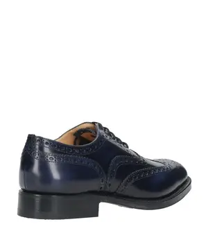 Church's Navy Blue Perforated Detail Leather Dress Shoes