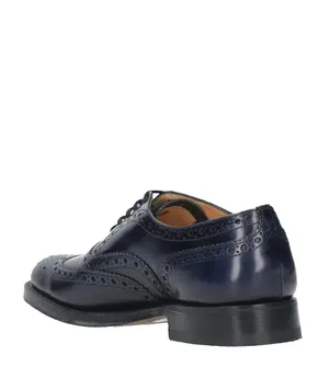 Church's Navy Blue Perforated Detail Leather Dress Shoes