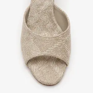 Burberry Checked Slip-on Mules With Kitten Heel - Beige