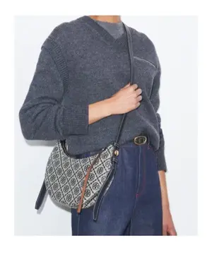 Tory Burch T Monogram Romy Half Moon Bag