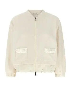 Moncler Boucle Zip-up Cardigan - Beige