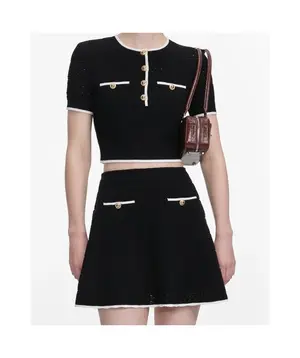 SELF-PORTRAIT Faux-pockets Braided Mini Skirt