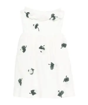 SHUSHU/TONG Floral Appliqué Strapless Mini Dress