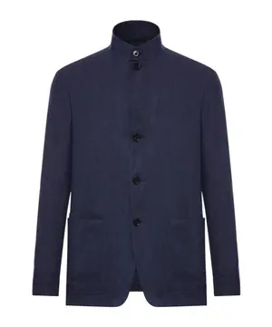 Zegna Stand Collar Jacket - Blue