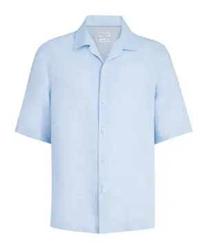 Brunello Cucinelli Short-sleeved Button-up Shirt - Blue