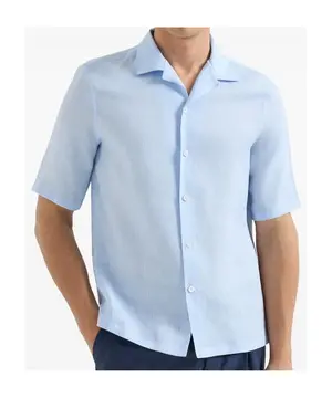 Brunello Cucinelli Short-sleeved Button-up Shirt - Blue