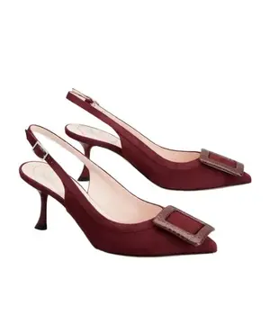 ROGER VIVIER Viv In The City' Suede Slingback Pumps - Red