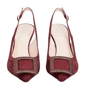 ROGER VIVIER Viv In The City' Suede Slingback Pumps - Red