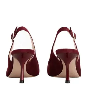 ROGER VIVIER Viv In The City' Suede Slingback Pumps - Red