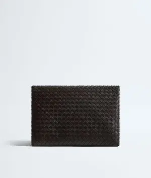 Bottega Veneta Intrecciato Nappa Leather Giornale Pouch - Espresso