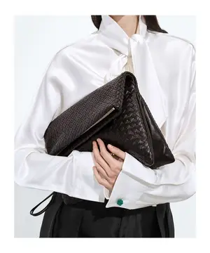 Bottega Veneta Intrecciato Nappa Leather Giornale Pouch - Espresso