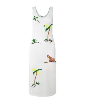 Staud Luma Embroidered Cotton Knit Dress