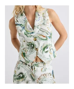 Marella Printed Linen Gilet