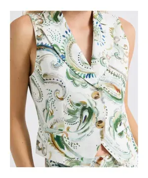 Marella Printed Linen Gilet
