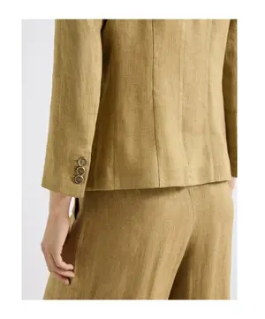 Marella Slim-fit Faded Linen Blazer - Khaki