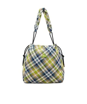 VIVIENNE WESTWOOD Woven Tartan Bucket Bag - Green