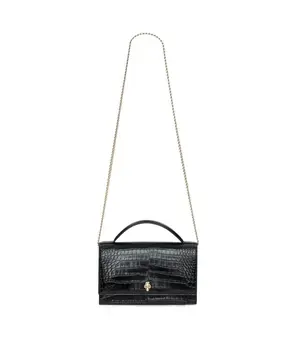 Alexander McQueen Skull Embellished Embossed Top Handle Bag