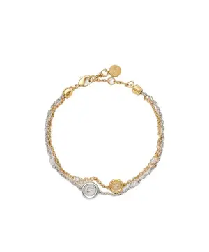 Fendi Everround Logo Chain Bracelet - Gold And Silver