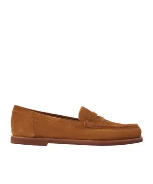GIANVITO ROSSI Suede Penny Bar Loafers