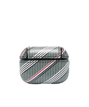 Thom Browne Stripe-pattern Airpods Case - Gray