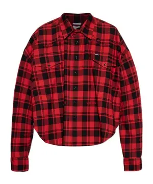 Vetements Logo Check Oversized Shirt