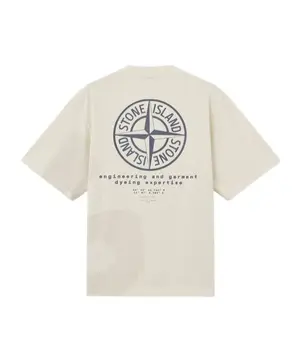 Stone Island Logo Printed Crewneck T-shirt - Ivory