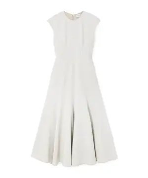 Gabriela Hearst Pleated Wool Midi Dress - White