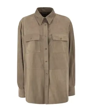 Brunello Cucinelli Patch Pocket Suede Overshirt - Brown
