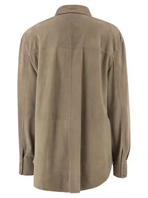 Brunello Cucinelli Patch Pocket Suede Overshirt - Brown
