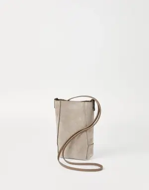 Brunello Cucinelli Beaded Suede Phone Pouch
