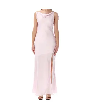 ROTATE BY BIRGER CHRISTENSEN Sleeveless Floral Print Ruffled Slit Maxi Dress