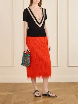Dries Van Noten V-neck Knit Sweater With Contrasting Piping