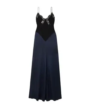Victoria Beckham Lace-trimmed Crepe And Satin-crepe Gown - Black