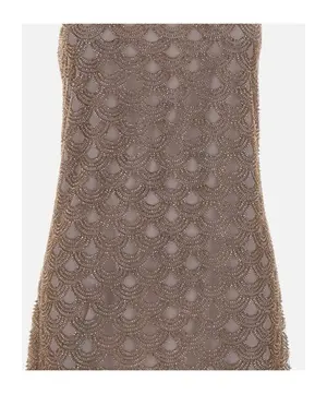 ROTATE BY BIRGER CHRISTENSEN Scalloped Mini Dress - Gray