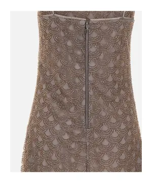 ROTATE BY BIRGER CHRISTENSEN Scalloped Mini Dress - Gray