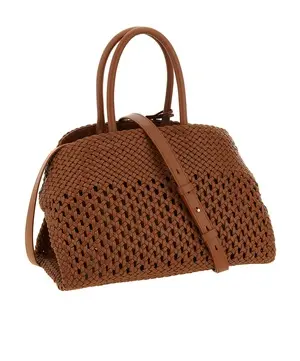 FERRAGAMO Woven Leather Handbag - Brown