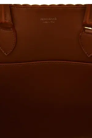 FERRAGAMO Woven Leather Handbag - Brown