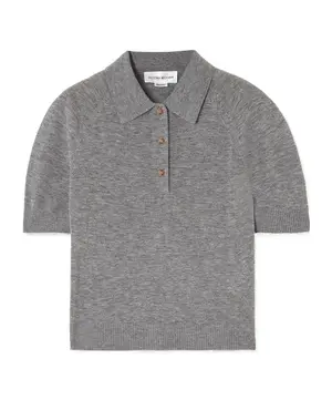 Victoria Beckham Wool Polo Shirt With Logo Tab