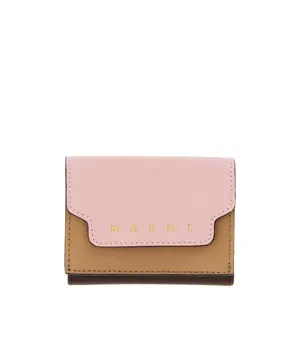Marni Logo Printed Panelled Compact Wallet - Multicolour