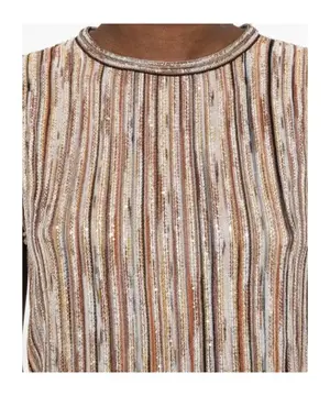 Missoni Striped Sequin Knit Top - Nude