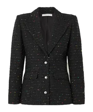 Alessandra Rich Sequin-embellished Metallic Tweed Blazer
