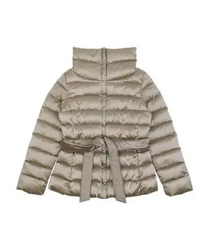 Max Mara Lace Up Quilted Down Jacket - Gray