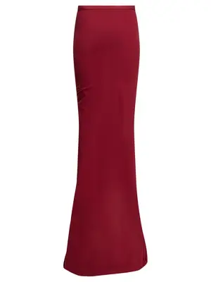 Rick Owens Moncler Appliquéd Cotton-jersey Maxi Skirt - Red