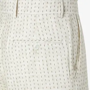 Fendi Beige Linen Shorts With Ff Stitching Motif - Light Brown