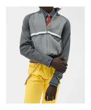 Versace Embroidered Jacquard Knitted Zipped Cardigan
