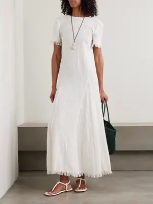 Staud Le Havre Maxi Dress In Cotton Tulle - Cream