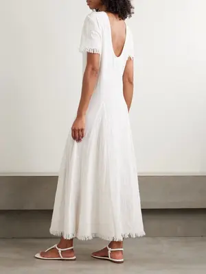 Staud Le Havre Maxi Dress In Cotton Tulle - Cream